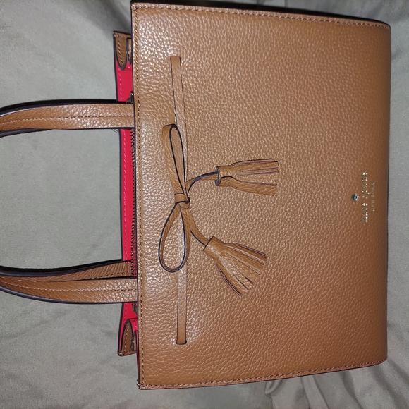 kate spade | Bags | Kate Spade Tan Shoulder Bag With Elegant Bow Detail ...